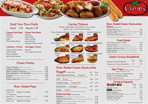 Fazolis From Scratch Menu 1 Images Behance
