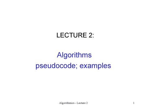 Algorithms Pseudocode Examples Summaries Algorithms And Programming