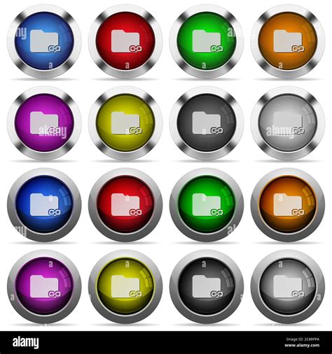 Set Of Linked Folder Glossy Web Buttons Arranged Layer Structure Stock Vector Image And Art Alamy