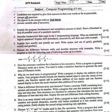 c programming old question bank ioe easy explanation