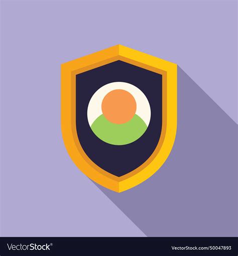 User Data Protect Icon Flat Key Online Royalty Free Vector