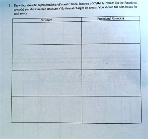 SOLVED Draw Four Skeletal Representations Of Constitutional Isomers Of C H Oz Name List The
