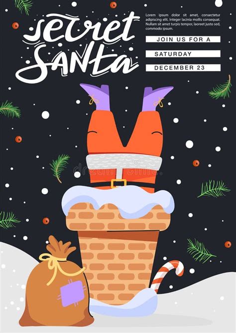 Secret Santa Landing Page Invitation Template Santa Claus Showing To
