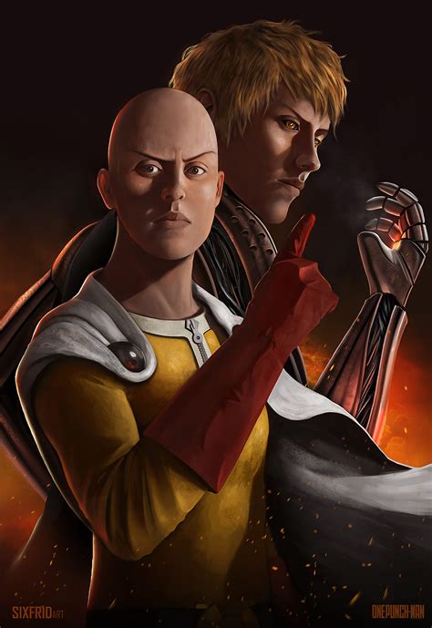 One Punch Man Saitama And Genos By Sixfrid On Deviantart