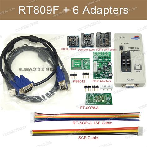 Rt809f Set Universal Eprom Flash Vga Isp Avr Programmer6 Adapter