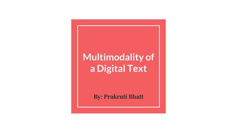 Pdf Multimodality Of A Digital Text