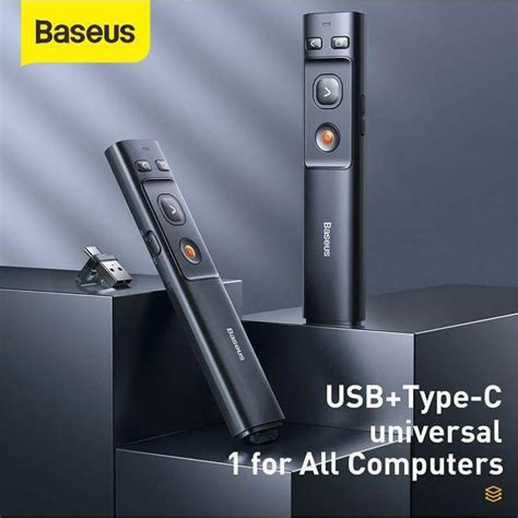 Baseus รโมทพรเซนไรสาย Type c USB Wireless Remote Control Presentation Laser Pointer PPT