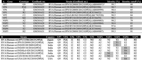 A Nucleotide Sequence Identity Values From Comparisons Of The