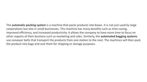 PPT What Is An Automatic Packing System And How Does It Actually Work PowerPoint Presentation