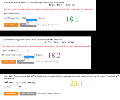 Solved Use Standard Reduction Potentials To Calculate The