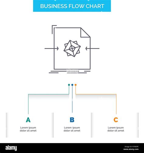 3d Document File Object Processing Business Flow Chart Design With