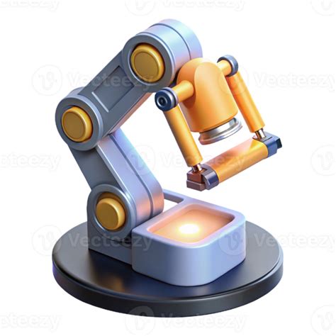 Wonderful Vintage A Robotic Arm Assembling A Complex Microchip Illuminated By Bright