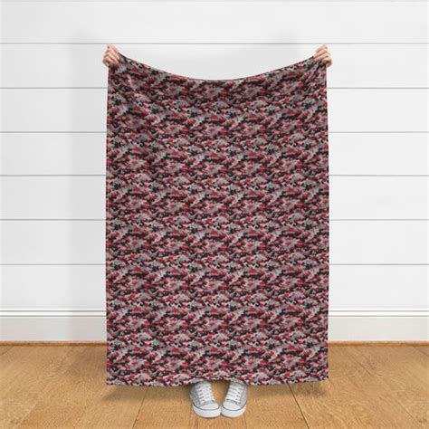 Digital Camouflage Red And Black Fabric Spoonflower