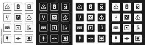 Set Multimeter Electrical Measuring Instruments Cable High Voltage Exclamation Mark Triangle