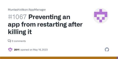 Preventing An App From Restarting After Killing It · Issue 1067