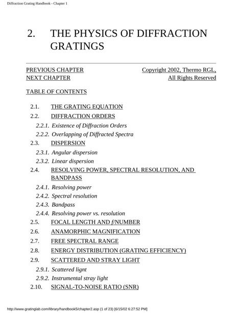 PDF 2 THE PHYSICS OF DIFFRACTION GRATINGS DOKUMEN TIPS