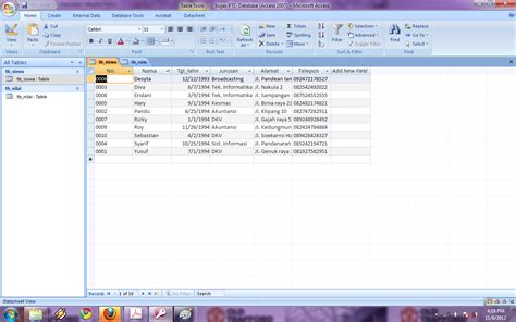 Odrigantaruf TUTORIAL MEMBUAT DATABASE MENGGUNAKAN MICROSOFT ACCES 2007