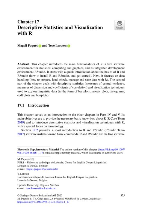 PDF Descriptive Statistics And Visualization With R