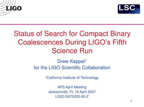 ppt status of search for compact binary coalescences during ligo s