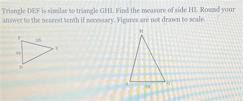 solved triangle def is similar to triangle ghi find the