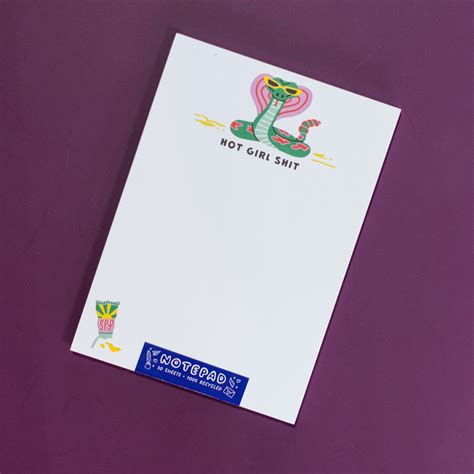 Hot Girl Shit Snake Notepad Natterdoodle