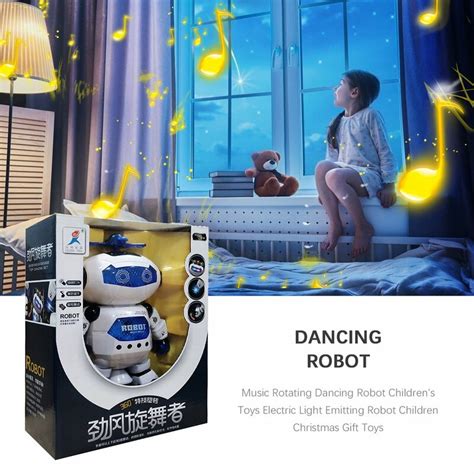 음악 회전 춤 로봇 어린이 장난감 전기 발광 로봇 어린이 크리스마스 선물 장난감 하이테크 장난감