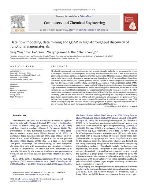 pdf data flow modeling data mining and qsar in high throughput