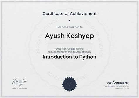Ayush Kashyap On Linkedin Python Certified