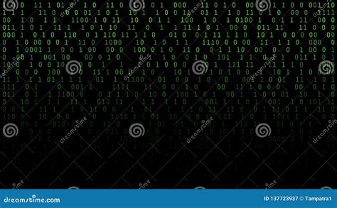 01 Or Binary Numbers On The Computer Screen On Monitor Matrix Background Digital Data Code In