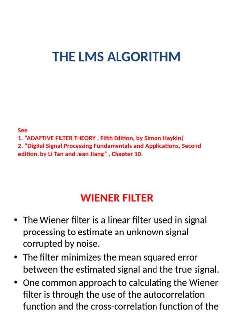 Chapter4 The Lms Algorithm Pdf Applied Mathematics Algorithms