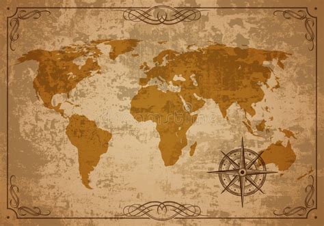 Old Map Vector Paper Texture Stock Vector Illustration Of Continent