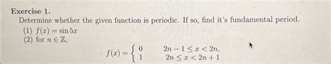 solved exercise 1 determine whether the given function is