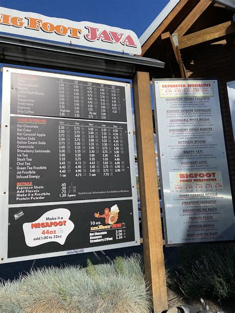 Bigfoot Java Kent Menu Full Menu Update 2026
