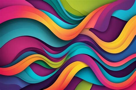 Premium Ai Image Wave With Abstract Shapes Colorful Background Design