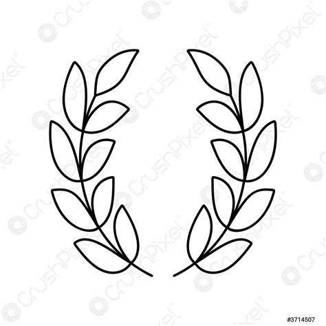 Laurel Wreath Line Icon Stock Vector 3714507 Crushpixel
