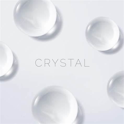 미용 및 화장품 포스터 책 표지 또는 광고 배경을 위한 벡터 현실적인 투명 또는 흰색 크리스탈 구 3d 그림 프리미엄 벡터