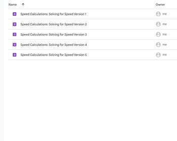 Speed Calculations Solving For Speed Google Quiz 5 Pack By Mr Jahs Class