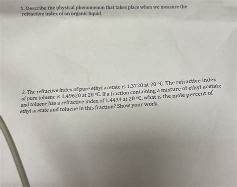 Solved Describe The Physical Phenomenon That Takes Place Chegg