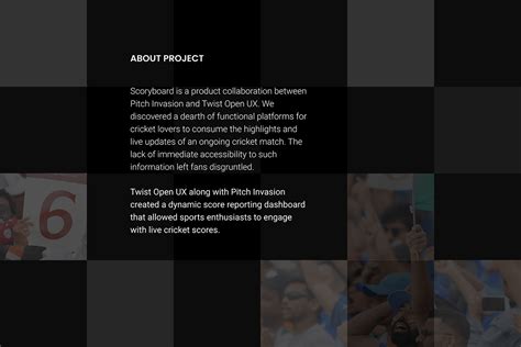 web product that reports real time cricket match scores on behance