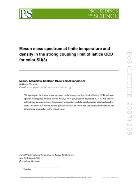 Pdf Meson Spectrum In The Su 3 Phase Of Finite Temperature And