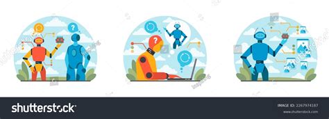 artificial intelligence set self learning computing system stock vector royalty free