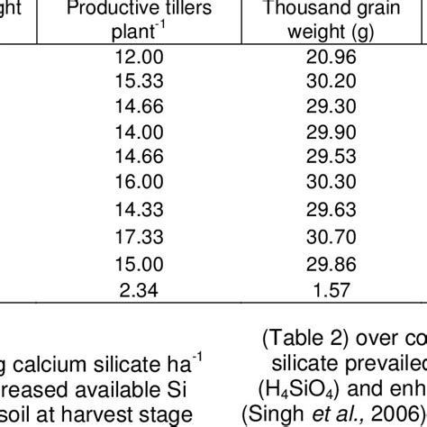 Effect Of Silicon And Boron On Yield And Yield Attributes Of Rice