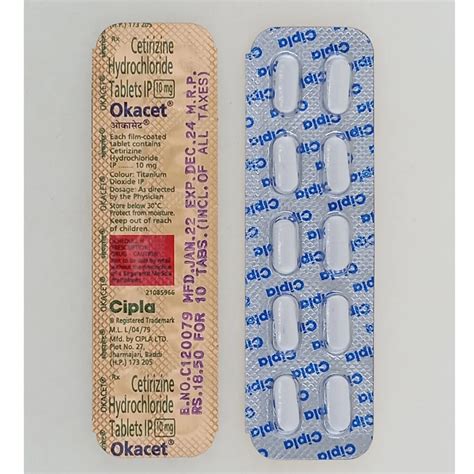 Okacet Tablets 10mg At ₹ 1000 Box Cetirizine Tablet In Nagpur Id