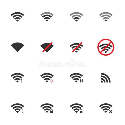 Wi Fi Icons Wireless Symbols Set For Internet Connection Wireless Icon Wi Fi Signal Network