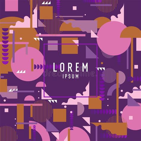 Abstract Background In A Modern Trendy Style Poster With Simple Flat Different Geometric Shapes