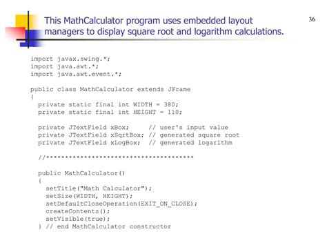 ppt chapter 18 gui programming component layout additional gui