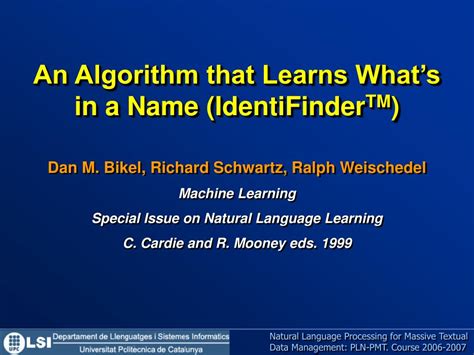 ppt structure learning for nlp named entity recognition using