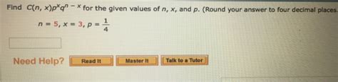 solved find c n x p x q n x for the given values of n x