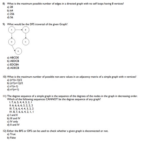 Solved 8 What Is The Maximum Possible Number Of Edges In A