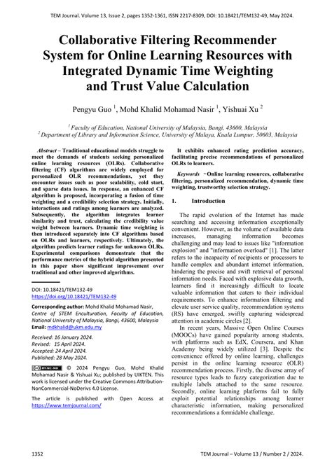 Pdf Collaborative Filtering Recommender System For Online Learning Resources With Integrated